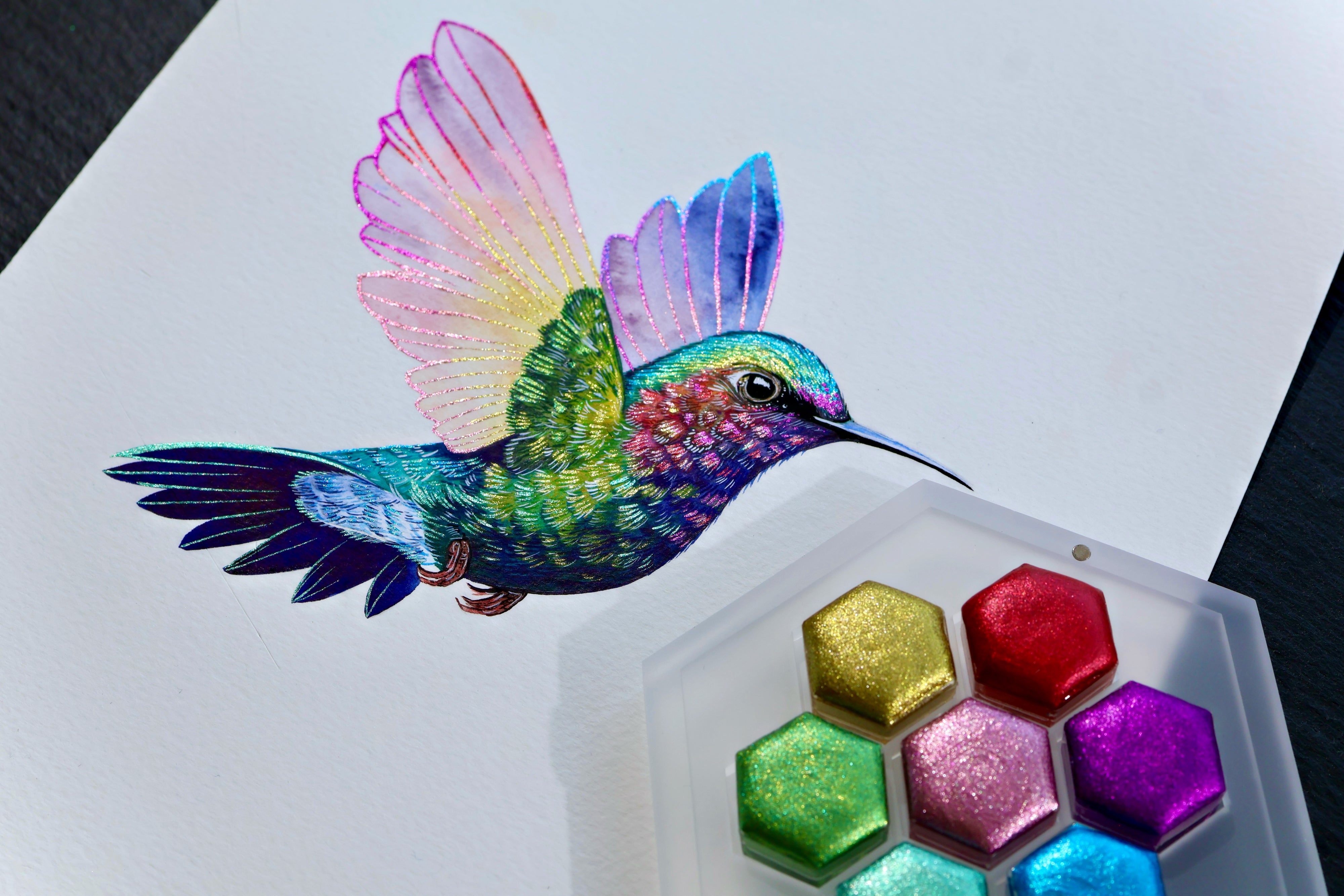 Premium handmade sparkling metallic watercolors by Lisilinka