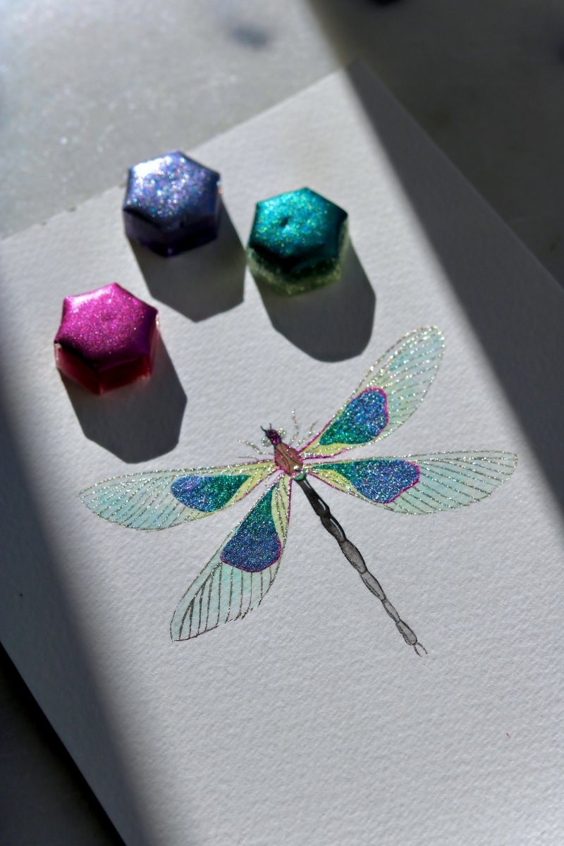 Tutorial Set 2 Dragonfly – Metallic Watercolor Set | Lisilinka